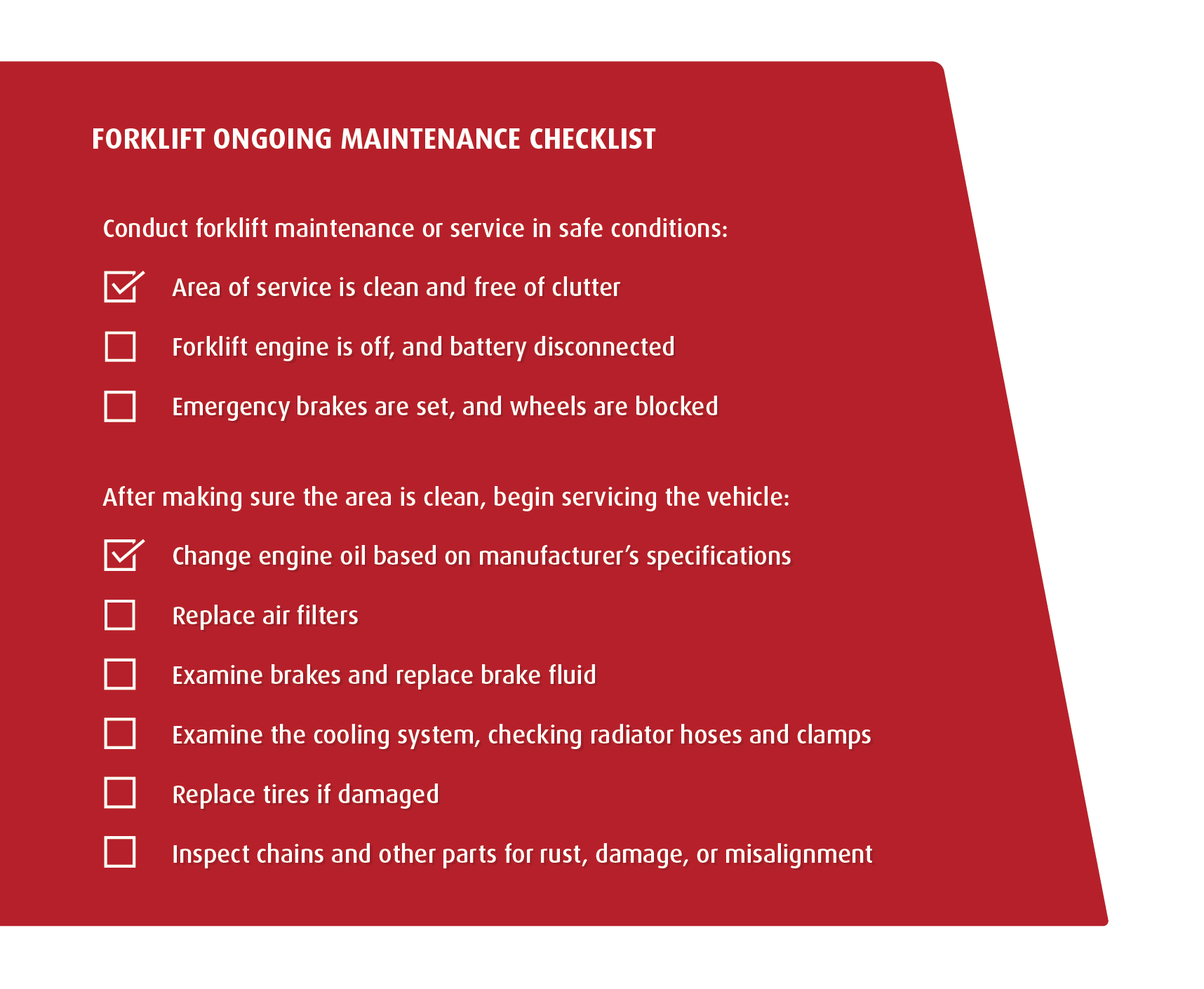 Forklift Preventive Maintenance Checklist Forklift Preventive Maintenance Checklist